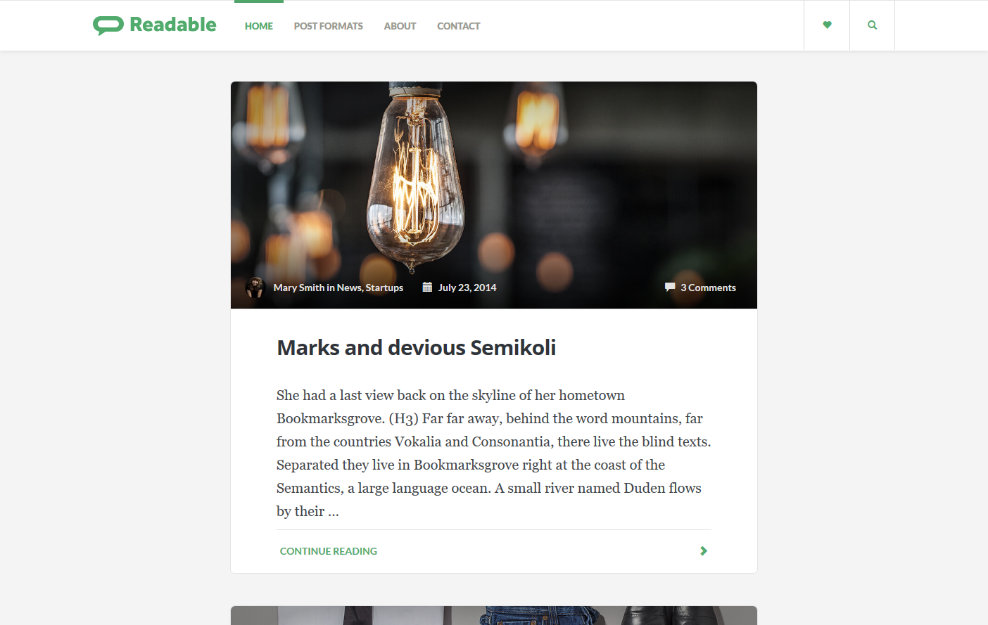 Readable - WordPress Theme Focused on Readability - Flat Design Inspiration
