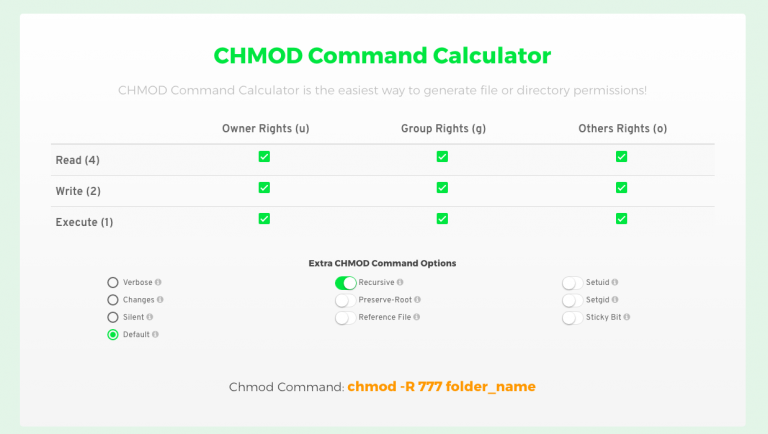Chmod Calculator - Flat Design Inspiration